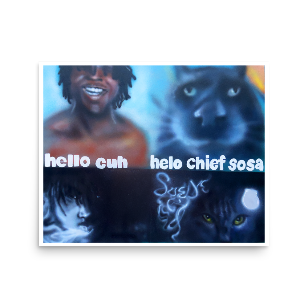 Hello Cuh 16x20in Chief Keef Art Print – Suede